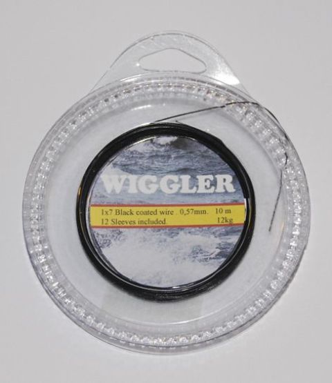 Wiggler Black coated wire leader 10m - Green Trail Oy webstore