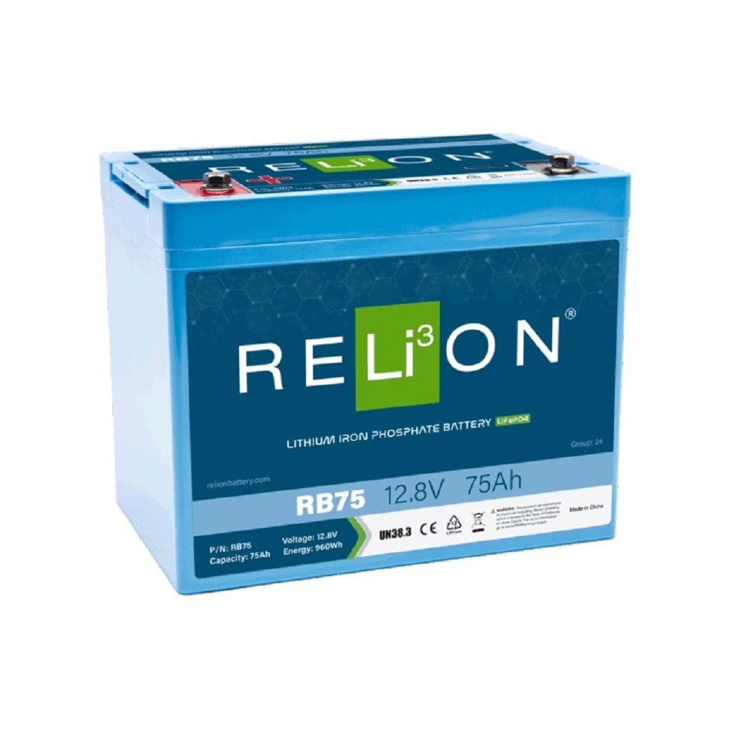 RELiON 12.8V 75Ah LiFePO4 lithium battery - Green Trail Oy webstore